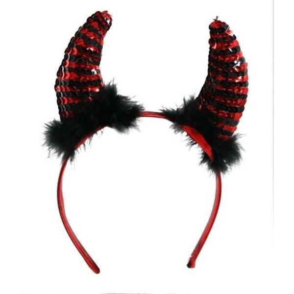 Pirun sarvet paljettikoristein - Muovitukku